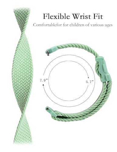 Khxriypha Nylon Braided Band for Gizmo Watch Band Replacement Compatible with Gizmo Watch 3 2 1/Gabb Watch 2 1/SyncUP Kids Watch,Adjustable Braided Elastic Sport Loop Watch Bands for Boys and Girls