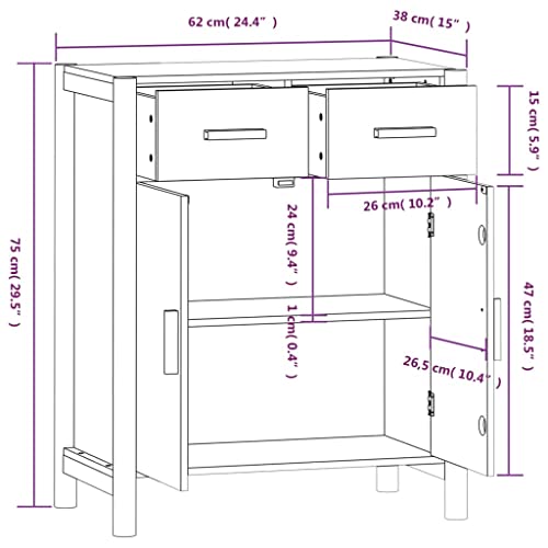 loibinfen Modern Sideboard with 2 Drawers and 2 Compartments, Buffet Sideboard Storage Cabinet Console Table Kitchen Dining Room Furniture Organizer, Entryway Cupboard, 24.4"x15"x29.5" Black -AA