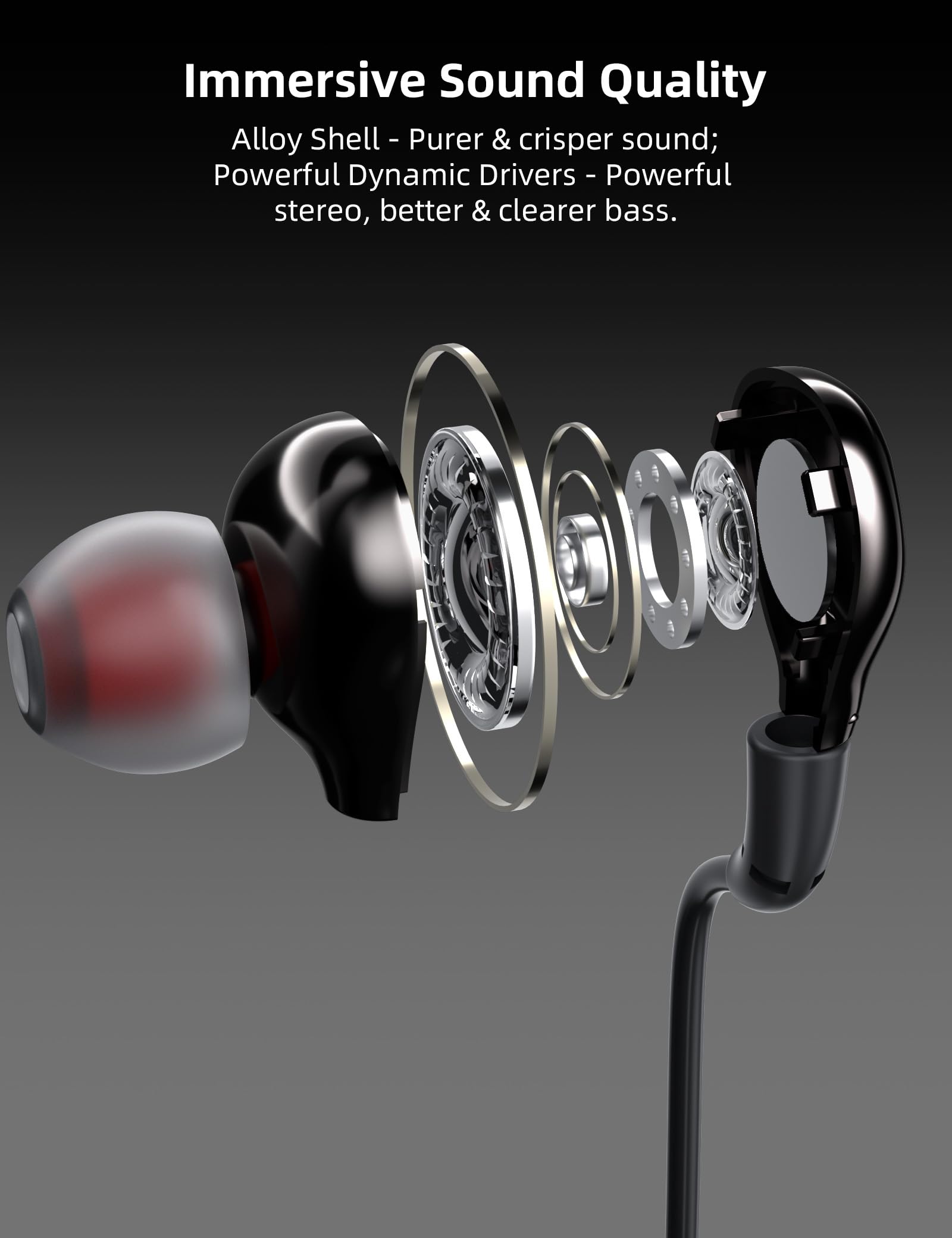 USB C Headphones for iPhone 16 15 Pro Plus Samsung S24 S23 S22 Ultra Flip Fold A53, Wired Earbuds Noise Canceling in-Ear Type C Earphones Microphone Volume Control Stereo for iPad Pro,Pixel 8 7a 6