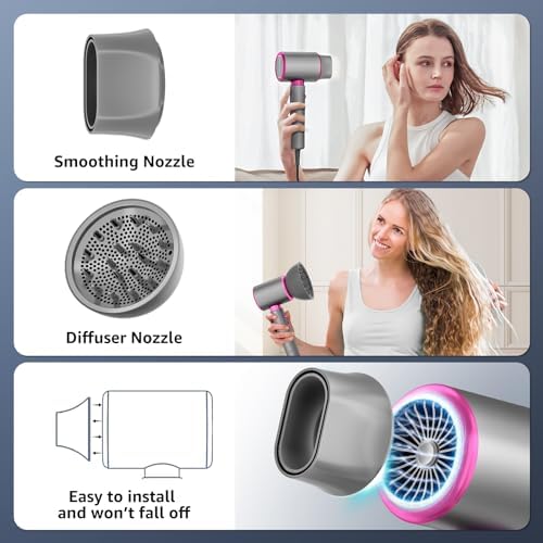 Tailulu Professional 1875W High-Speed Low Noise Ionic Hair Dryer with Diffuser for Home and Travel - 110,000 RPM, Suitable for Women and Men