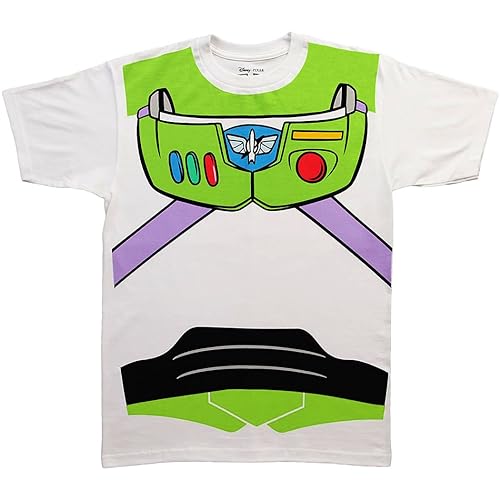 Buzz Lightyear Space Ranger Costume T-Shirt (X-Large, White, Buzz)