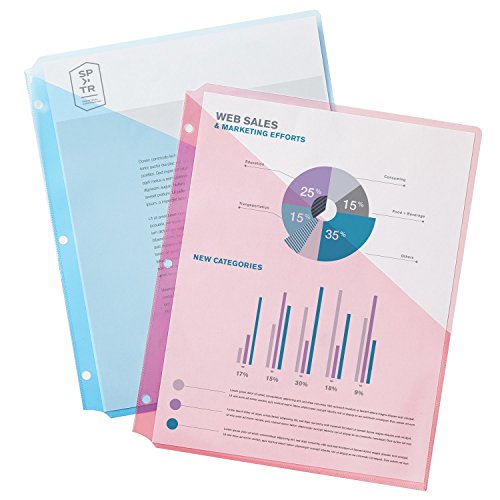 Avery Binder Pockets, Assorted Colors, 8.5" x 11", Acid-Free, Durable, 5 Slash Jackets (75254) (Pack of 2)