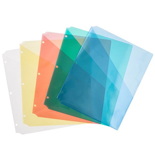 Avery Binder Pockets, Assorted Colors, 8.5" x 11", Acid-Free, Durable, 5 Slash Jackets (75254) (Pack of 2)
