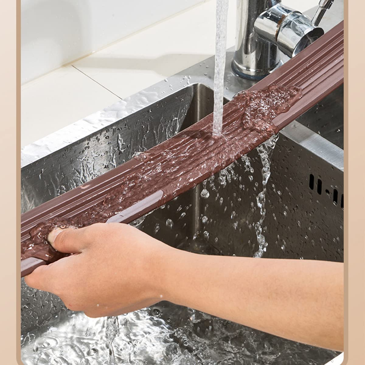 Under Door Draft Stopper 37 Inch Bottom-of-Door Soundproofing, Door Draft Stopper Weather Stripping Window Breeze Blocker Adjustable Door Sweeps,Stripping Noise Blocker Window Breeze Blocker (Brown)