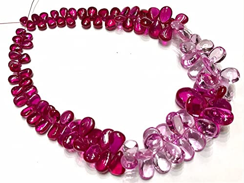Natural -RED Corundum Almond soomth Beads 5 * 9-7 * 14 mm 13 inch Long String Jewelry Making Gemstone Beads for Necklace Bracelet