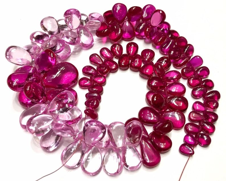 Natural -RED Corundum Almond soomth Beads 5 * 9-7 * 14 mm 13 inch Long String Jewelry Making Gemstone Beads for Necklace Bracelet
