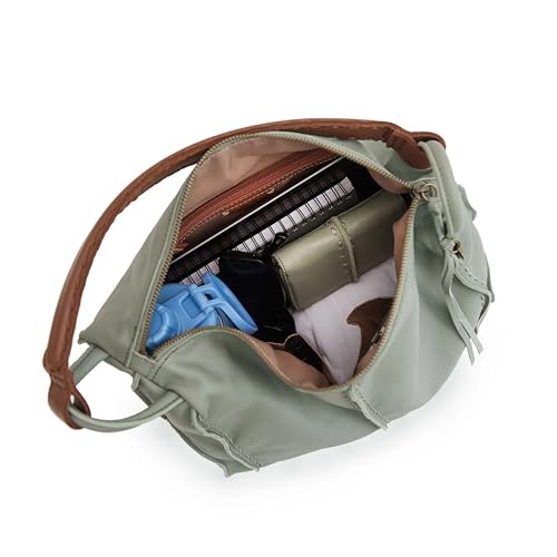 The Sak Los Feliz Hobo in Leather, Lined Shoulder Purse with Single Shoulder Strap, Currant Suede