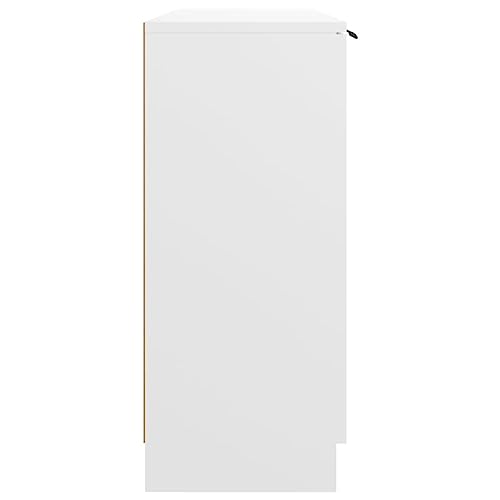 loibinfen Sideboard Buffet Server Storage Cabinet with 3 Doors, Console Table Home Kitchen Sideboard Dining Room Furniture Entryway Cupboard, White 35.6"x11.8"x27.6" -AA