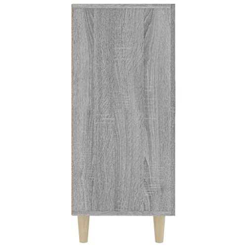 loibinfen Sideboard Buffet Server Storage Cabinet with 3 Doors, Console Table Home Kitchen Sideboard with Wood Legs, Dining Room Furniture Entryway Cupboard, Gray Sonoma 35.4"x13.4"x31.5" -AA