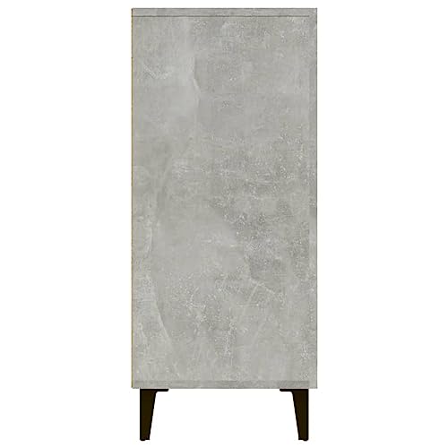 loibinfen Sideboard Buffet Server Storage Cabinet with Doors, Console Table Home Kitchen Sideboard with Black Megal Legs, Dining Room Furniture Entryway Cupboard, Concrete Gray 35.4"x13.4"x31.5" -AA