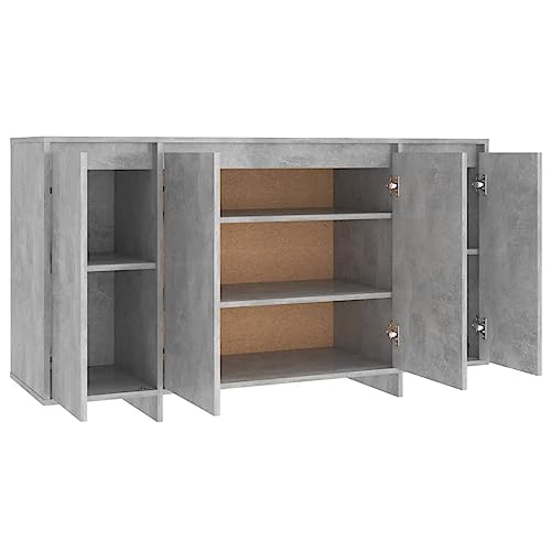 loibinfen Sideboard Buffet Server Storage Cabinet with 4 Doors, Console Table Home Kitchen Sideboard Dining Room Furniture Entryway Cupboard, Concrete Gray 53.1"x16.1"x29.5" -AA