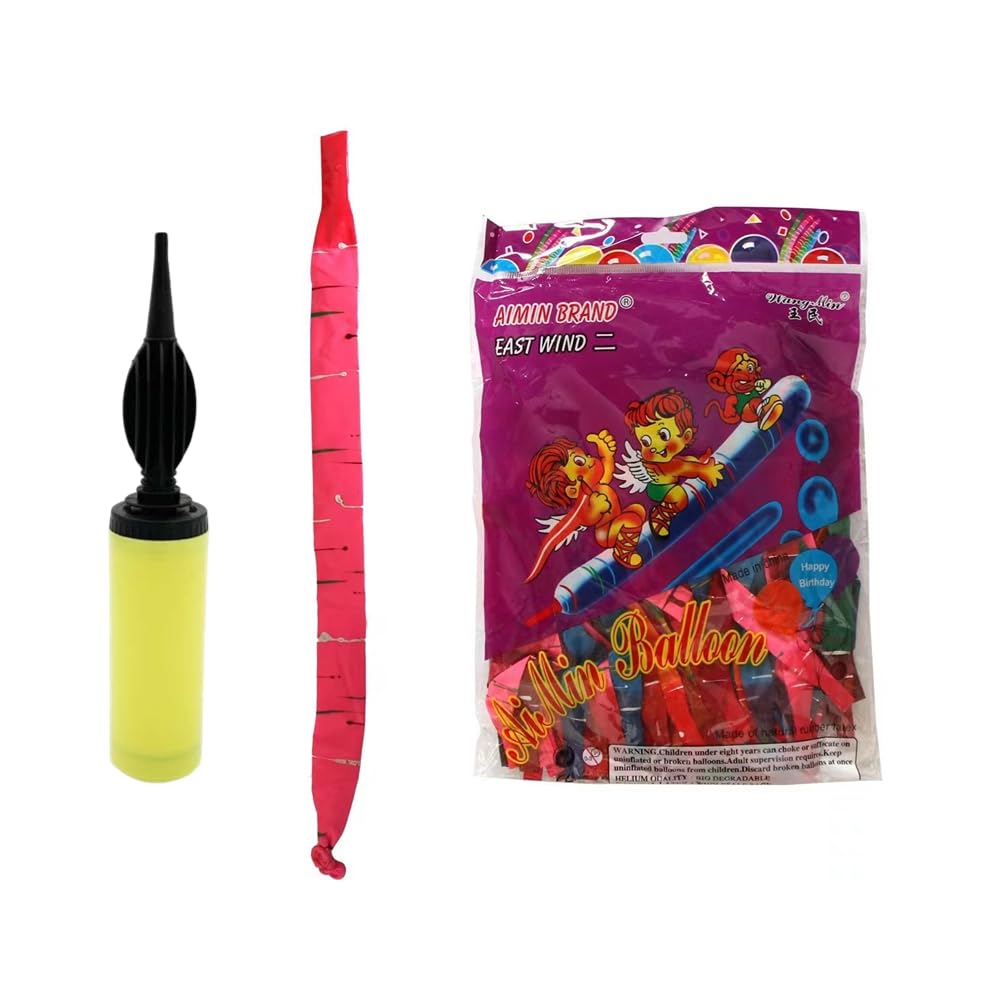 100 pieces of long latex children's toys, screaming flying balloons and rocket balloons, perfect for back to school entertainment and party decorations (multicolored)