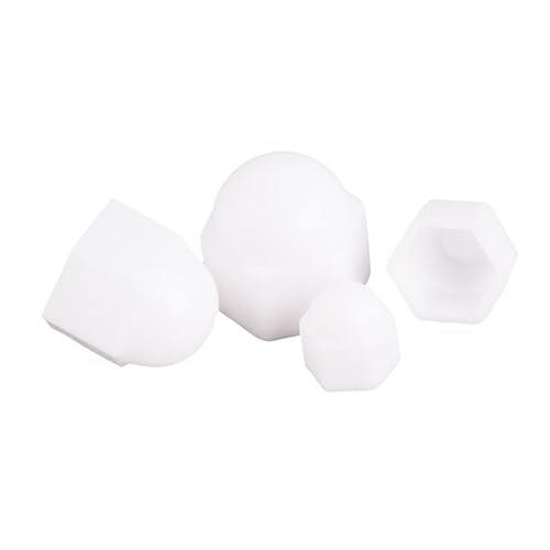 Idomin 10pcs Acorn Nuts M4 M5 M6 M8 M10 M12 White Plastic Decorative Cap Blind Nuts Caps Covers Hex Dome Acorn Nut (Size : M8)