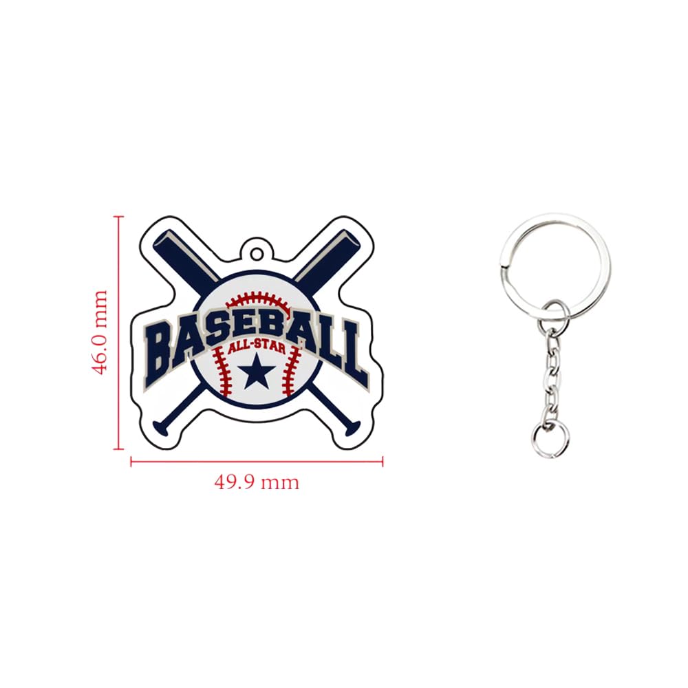 NEUNEL Designed with for Braves fans Set 2-pack Premium Acrylic keychain,Double layered Acrylic Crystal, Stainless Steel Keyring ring