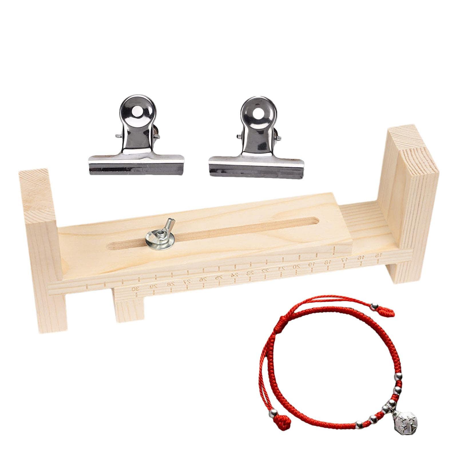 ADBEN Wooden Bracelet Maker, Bracelet Braiding Tool, Adjustable Bracelet Maker, Bracelet Maker Rack, DIY Bracelet Maker Kit, DIY Craft Bracelet Maker with Clamps, Wooden Braiding Tool for Bracelet