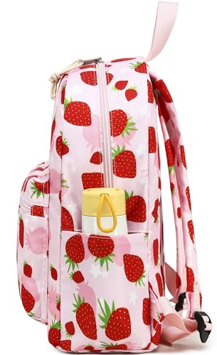 Women Girls Mini Backpack Teens Cute Small Backpack Purse Casual Travel School Bag (Strawberry)