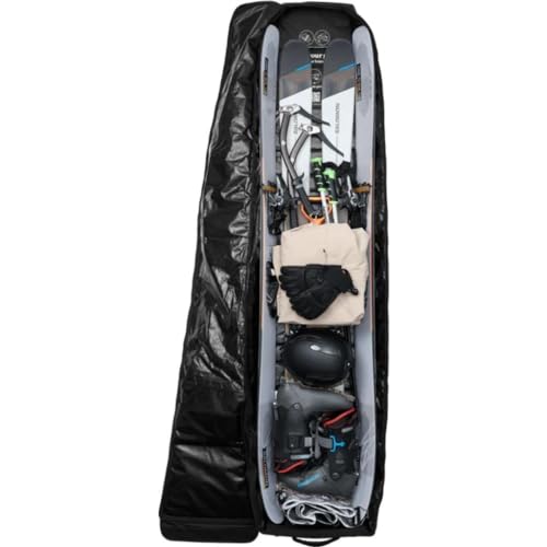 Db Journey Snow Roller Pro Bag - Ski & Snowboard Bag with Wheels, Adjustable Length, Fits Helmet & Skis or Snowboard, Padded, Hook Up System, 127L - Moss Green