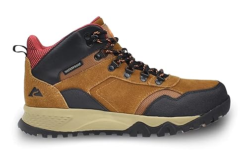 Ozark Trail Men's Redlined Waterproof Mid Hiker Boots (Tan Brown) (6)
