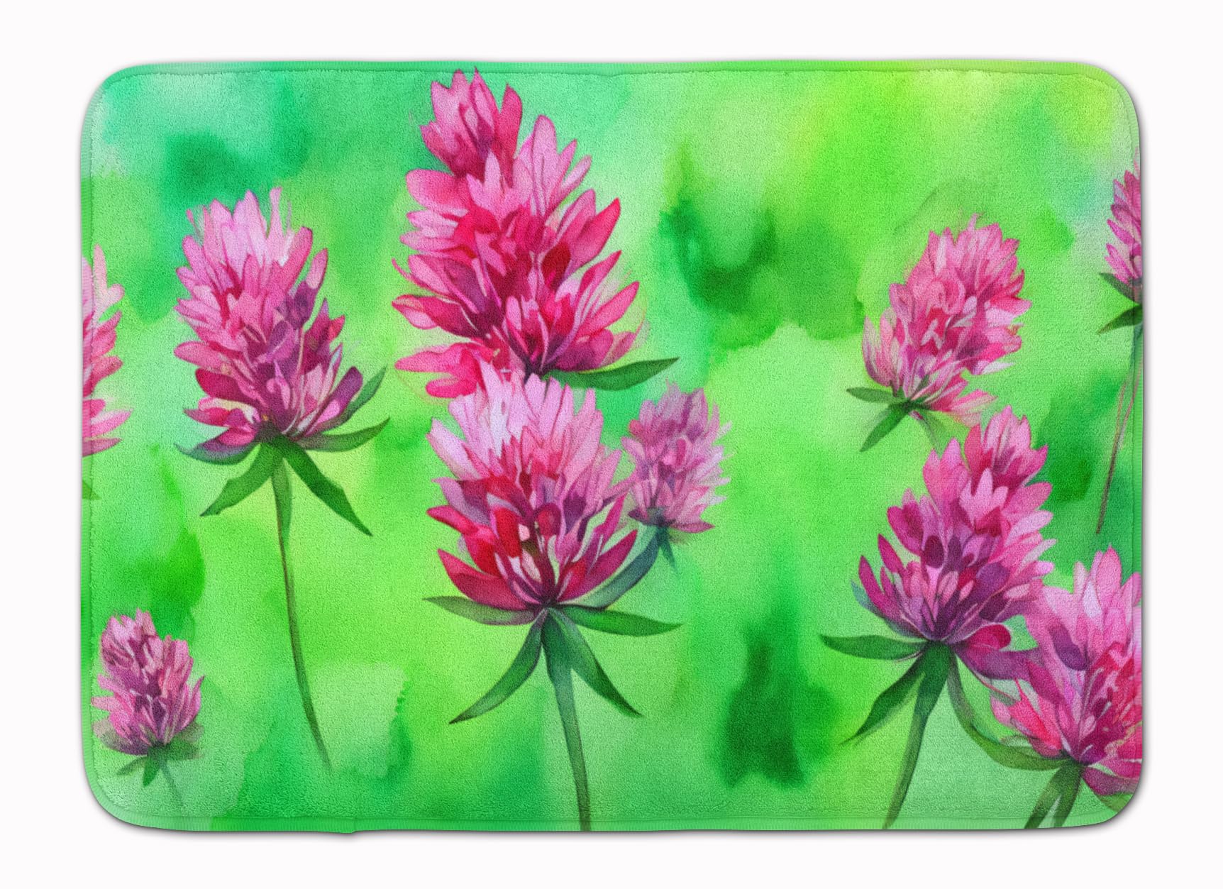 Caroline's Treasures Vermont Red Clover in Watercolor Memory Foam Kitchen Mat Machine Washable Anti-Fatigue Mat Cushion Comfort Bath Mat or Kitchen Rug