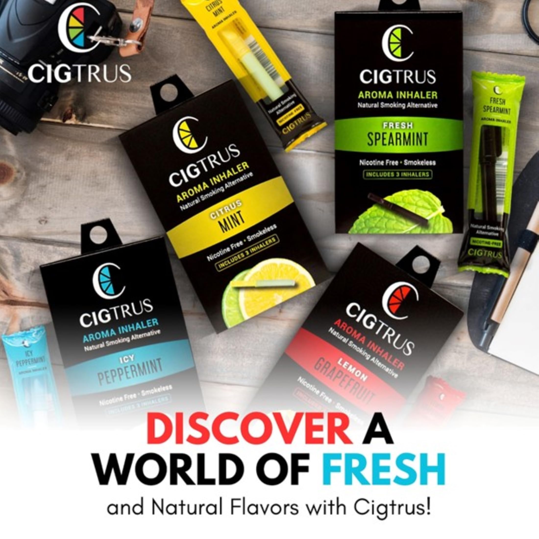 Craving Relief Inhaler - Natural Quit Smoking Substitute, Nicotine & Tobacco-Free, Cigtrus' Non-Electric Solution (ICY Peppermint)
