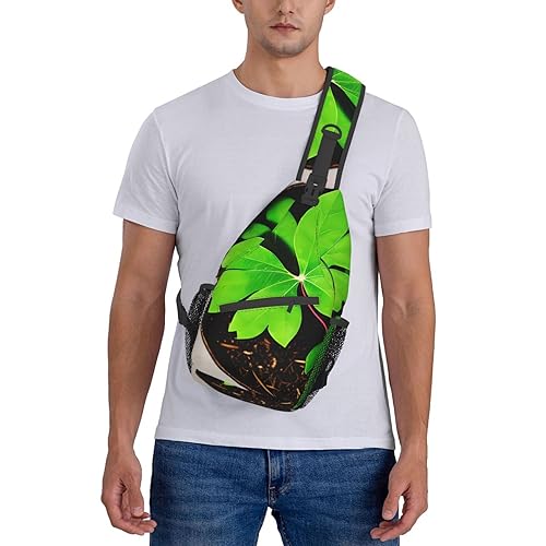 St Patricks Day Leaves High Storage Capacity Chest Bag Diagonally Sling Backpack Crossbody Shoulder Bag For Men Women