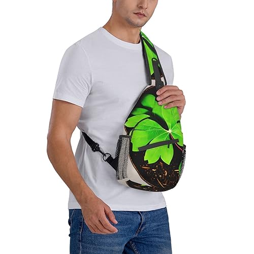 St Patricks Day Leaves High Storage Capacity Chest Bag Diagonally Sling Backpack Crossbody Shoulder Bag For Men Women