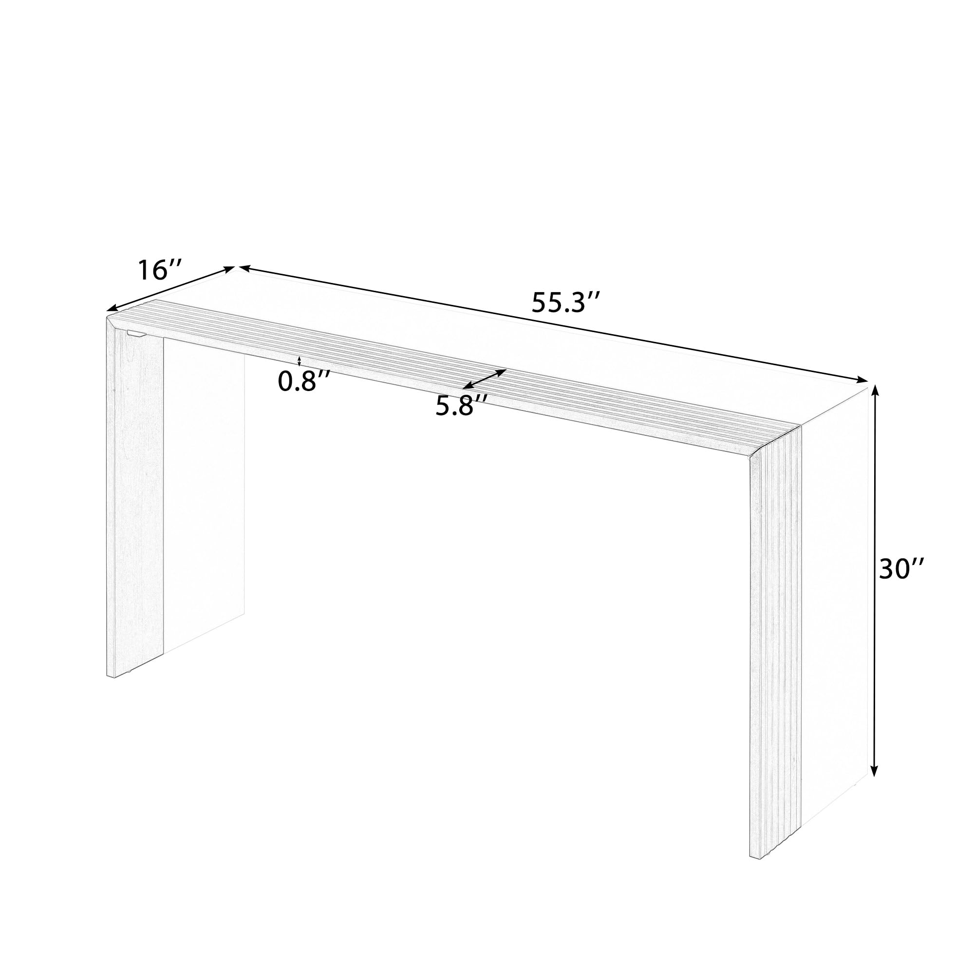Color-Blocked Console Table, Modern Minimalist Style Sofa Table for Entrance, Hallwayand Living Room, White and Brown