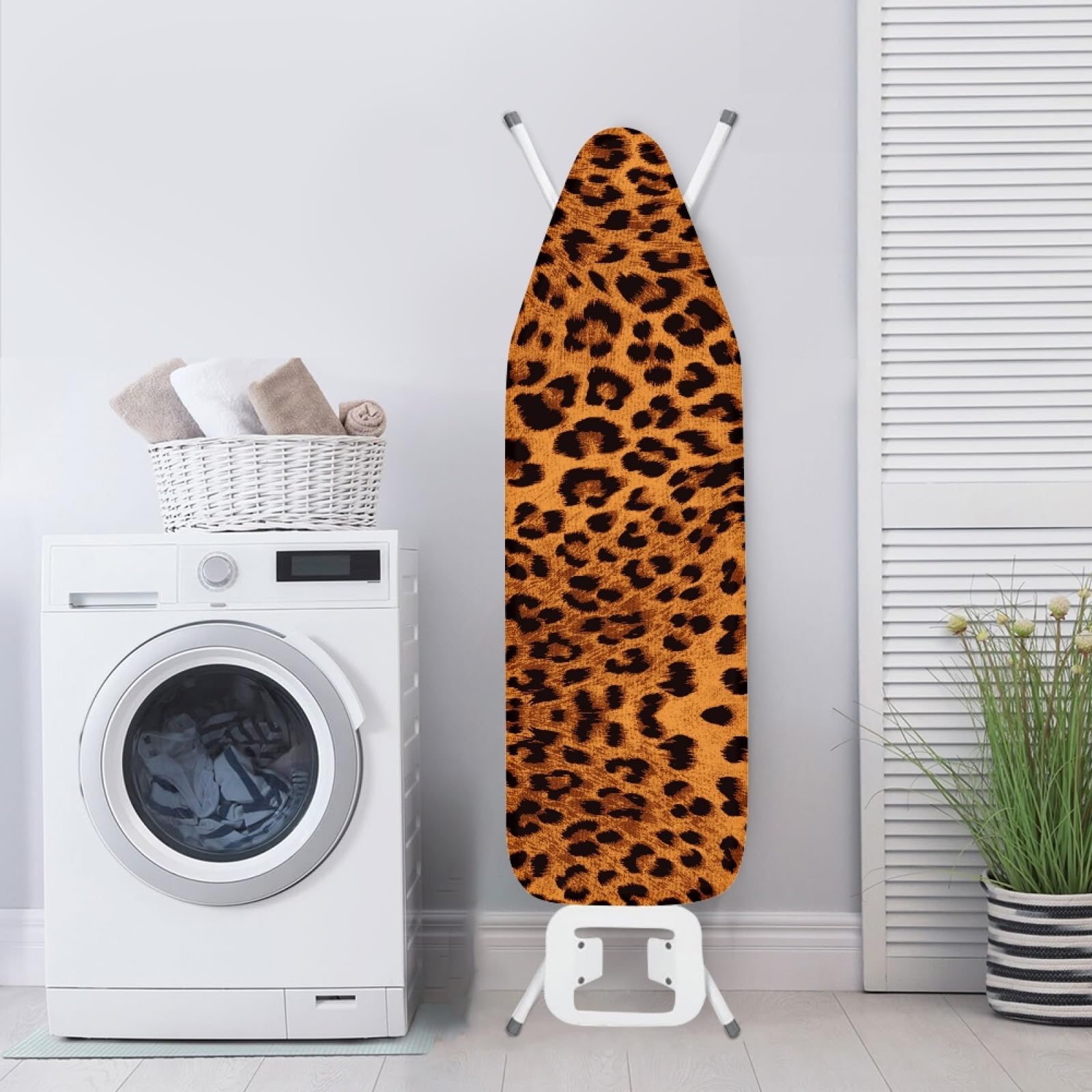 Psesaysky Leopard Ironing Board Cover Standard Size Stain Resistant Ironing Board Cover Ventilate Extra Wide Ironing Cover for Table Modern Design
