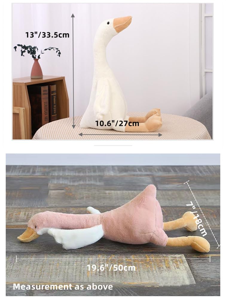 XZJMY 19.7" Goose Stuffed Animal,Cute Duck Plush Stuff Toy Gift for Kids and Friends (Small, White)