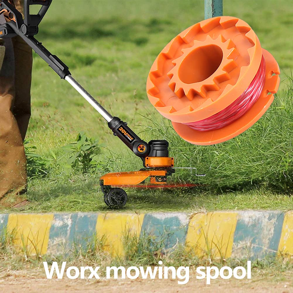 WA0010 String Trimmer Spool Line for Worx , Edger Spool Compatible with Worx trimmer spools Weed Eater String, 0.065 inch 10ft Autofeed Replacement spool Line for WA0010 Electric Weed Whacker Eater