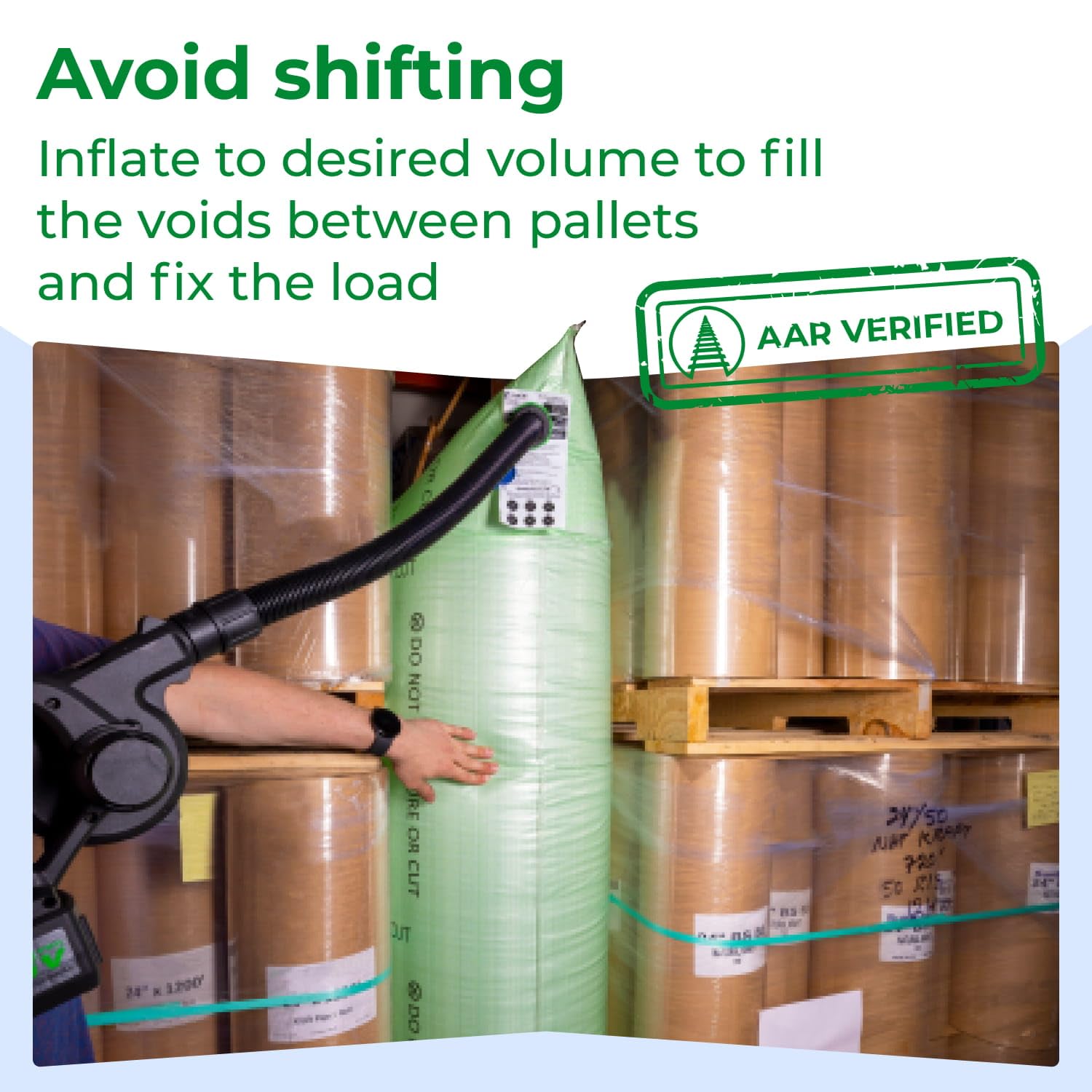 IDL Packaging 48" x 96" Dunnage Airbags, Woven Polypropylene, Level 1 - Fill The Void in Trucks and Intermodal Shipments, Reusable - Load Securement Airbags for Container Stuffing