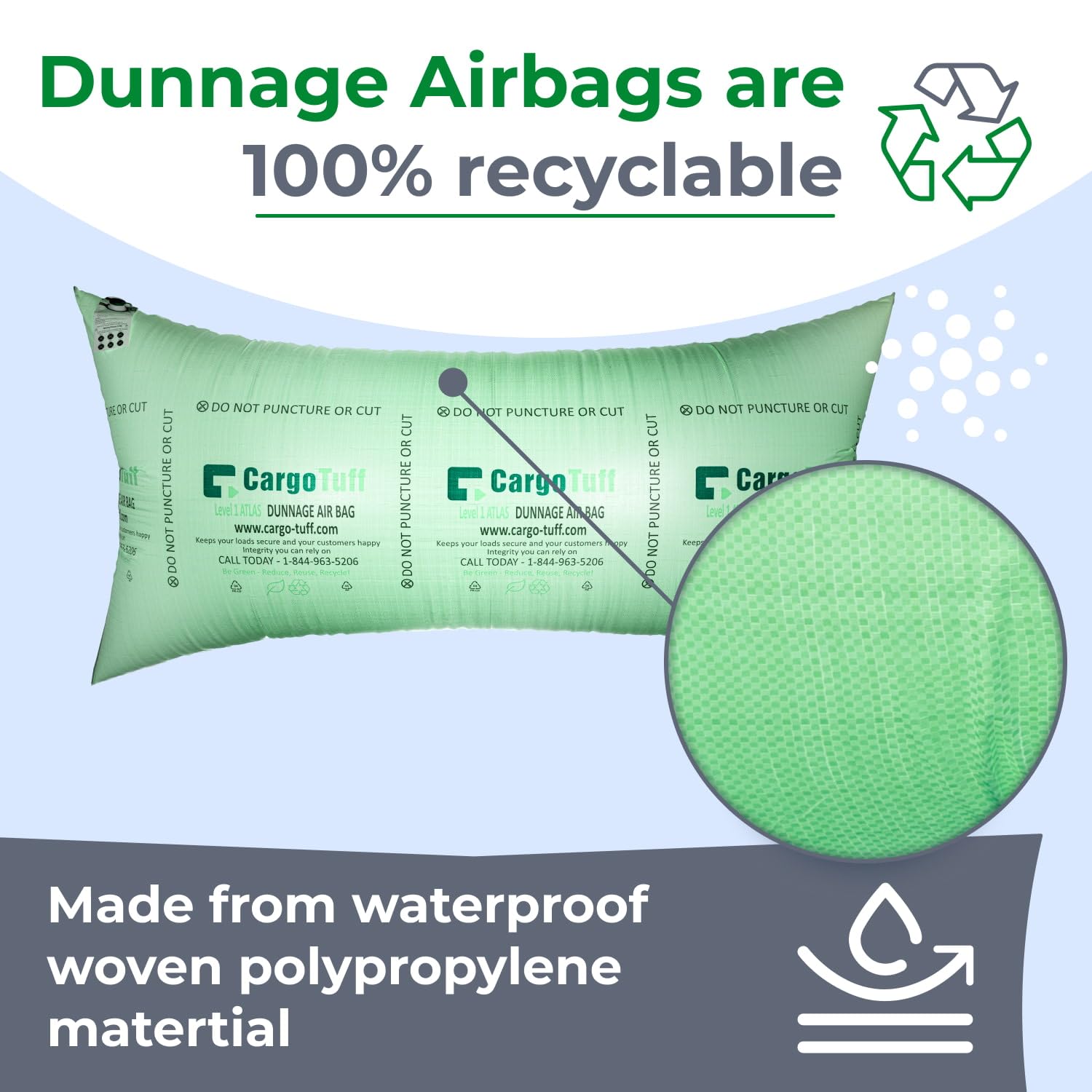 IDL Packaging 48" x 96" Dunnage Airbags, Woven Polypropylene, Level 1 - Fill The Void in Trucks and Intermodal Shipments, Reusable - Load Securement Airbags for Container Stuffing