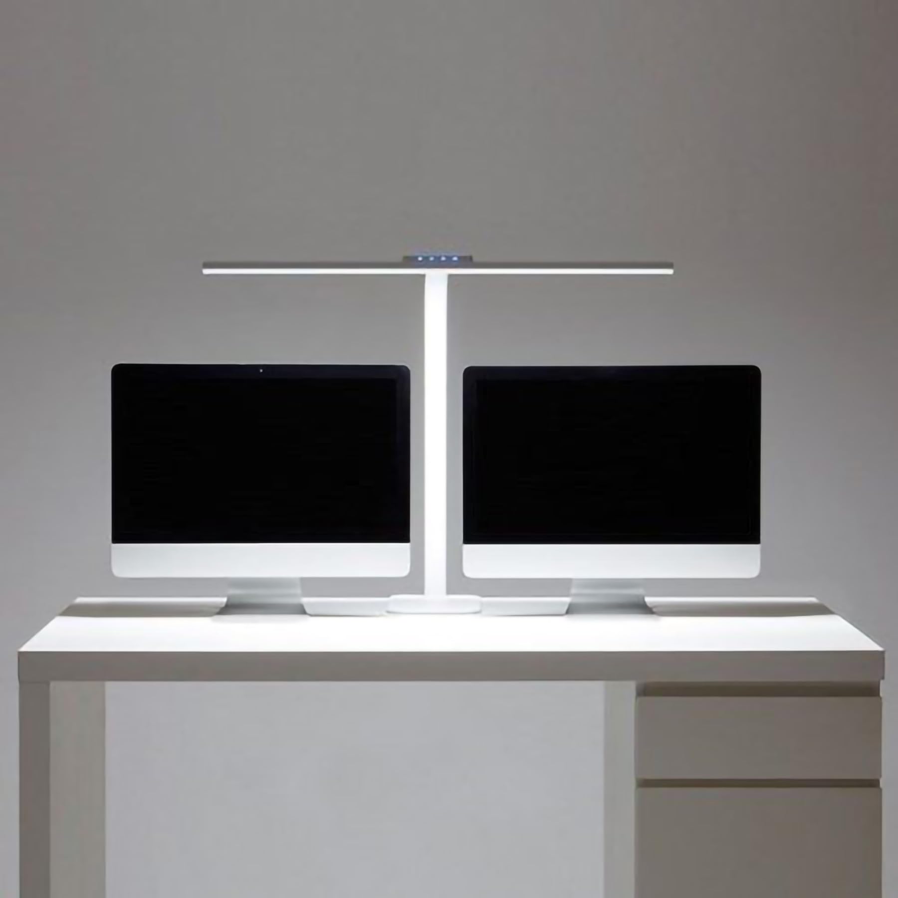 24W Gooseneck Clamp Light for Home Office, 4 Color Modes Dimmable Table Lamp and Stepless Dimming, Modern Architect Desk Lamp for Studio Reading Home Study (Color : White)