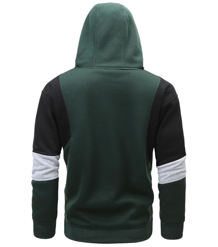 HYPESTFIT Mens Novelty Color Block Hoodie Fleece Pullover Casual Hooded Sweatshirt