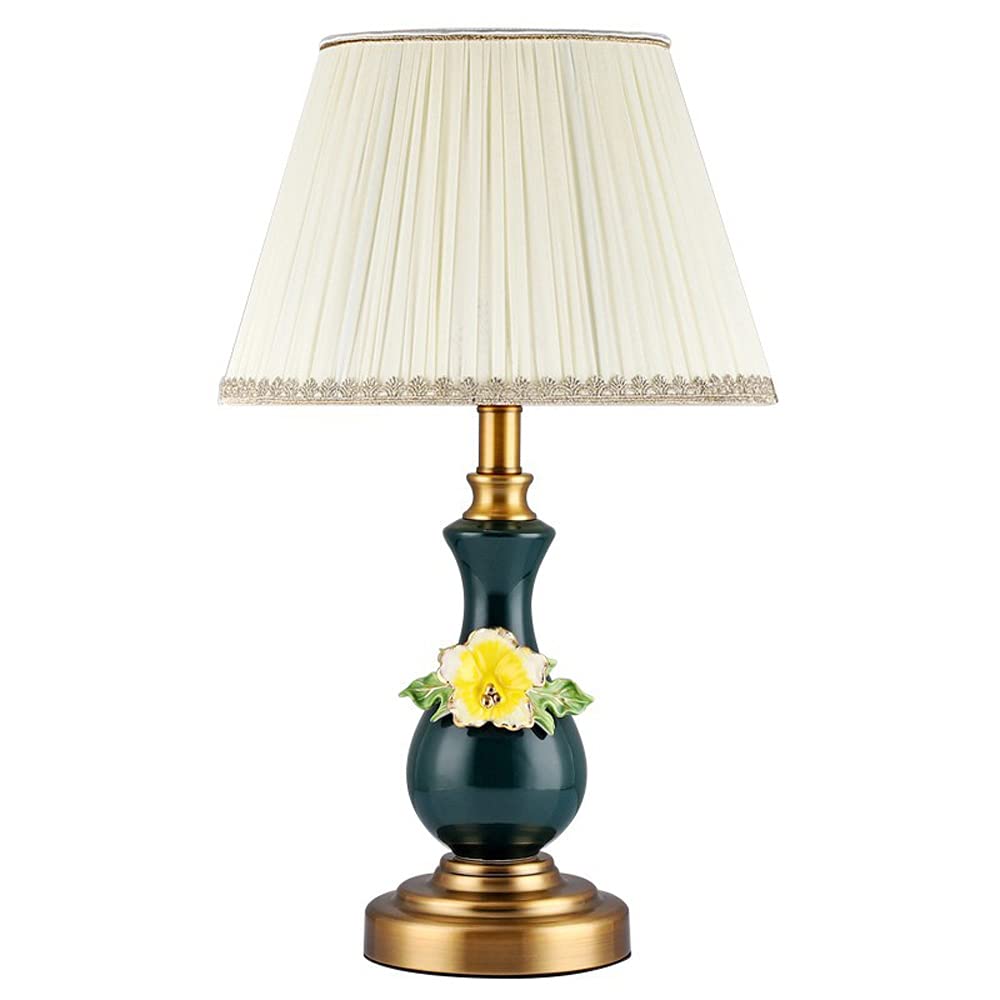 Creative Glazed Ceramic Table Lamp American Pastoral Bedroom Bedside Lamp Large Table Lamps for Living Room Coffee Table Desk Lamp Desk Night Lamp