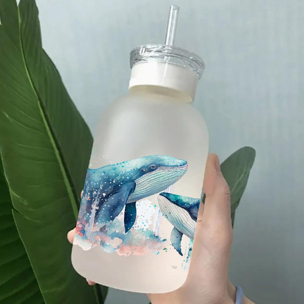 ZOHIKO Protect The Sea Iron On Transfer Patches, Marine Animals UV DTF Transfers Stickers, DIY Cup Wrap Turtle Dolphin Printed Rub on Transfers Stickers for Water Bottle Coffee Mug