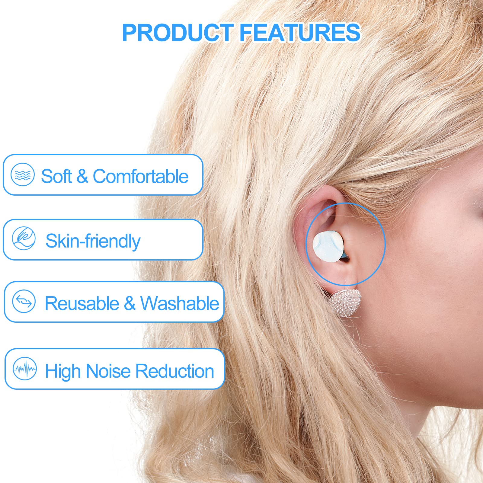 Ear Plugs for Sleeping Noise Cancelling - Hush Plugz 10 Pairs 40db Foam Earplugs Noise Reduction, Reusable and Ultra Soft Hearing Protection for Snoring, Work, Shooting and All Loud Events
