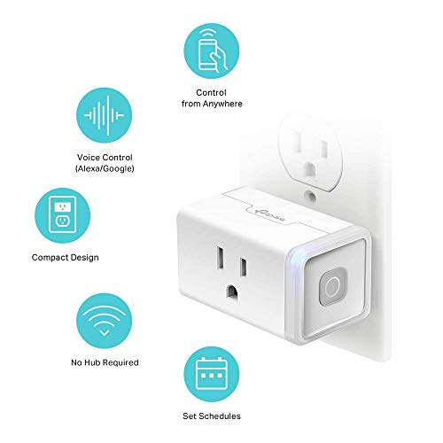 Kasa Smart Plug Mini, Smart Home Wi-Fi Outlet Works with Alexa & Google Home, Wi-Fi Simple Setup, No Hub Required β A Certified for Humans Device (HS105)