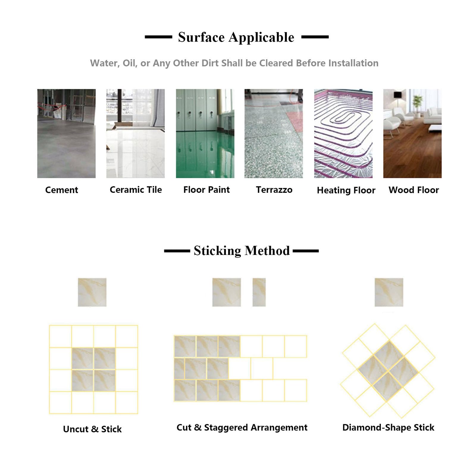 Euventyles Peel and Stick Floor Tiles 20 Pcs 12x12'' Self Adhesive Vinyl Flooring Waterproof Bathroom Glossy Stone Look Sticky Tiles