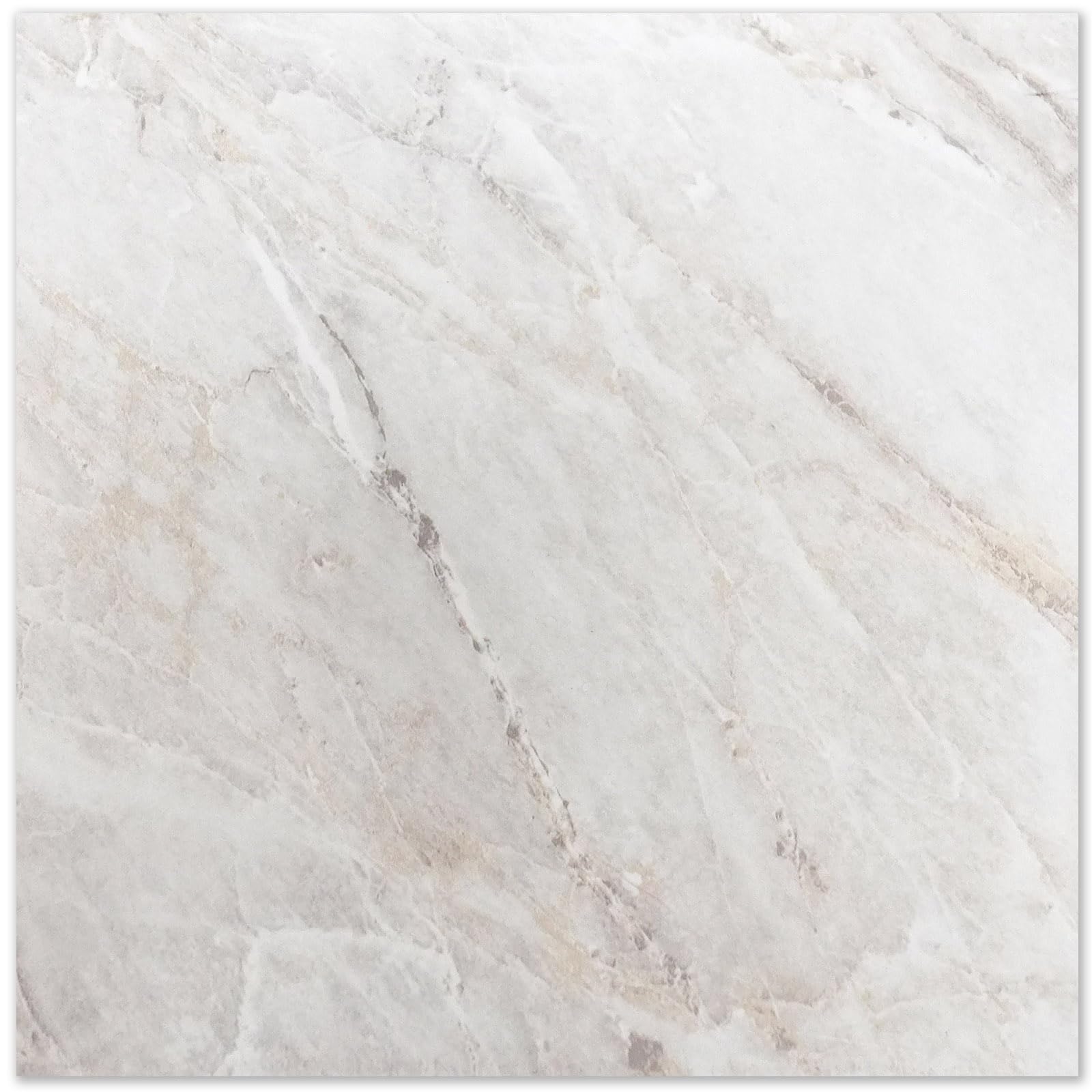 Euventyles Peel and Stick Floor Tiles 20 Pcs 12x12'' Self Adhesive Vinyl Flooring Waterproof Bathroom Glossy Stone Look Sticky Tiles