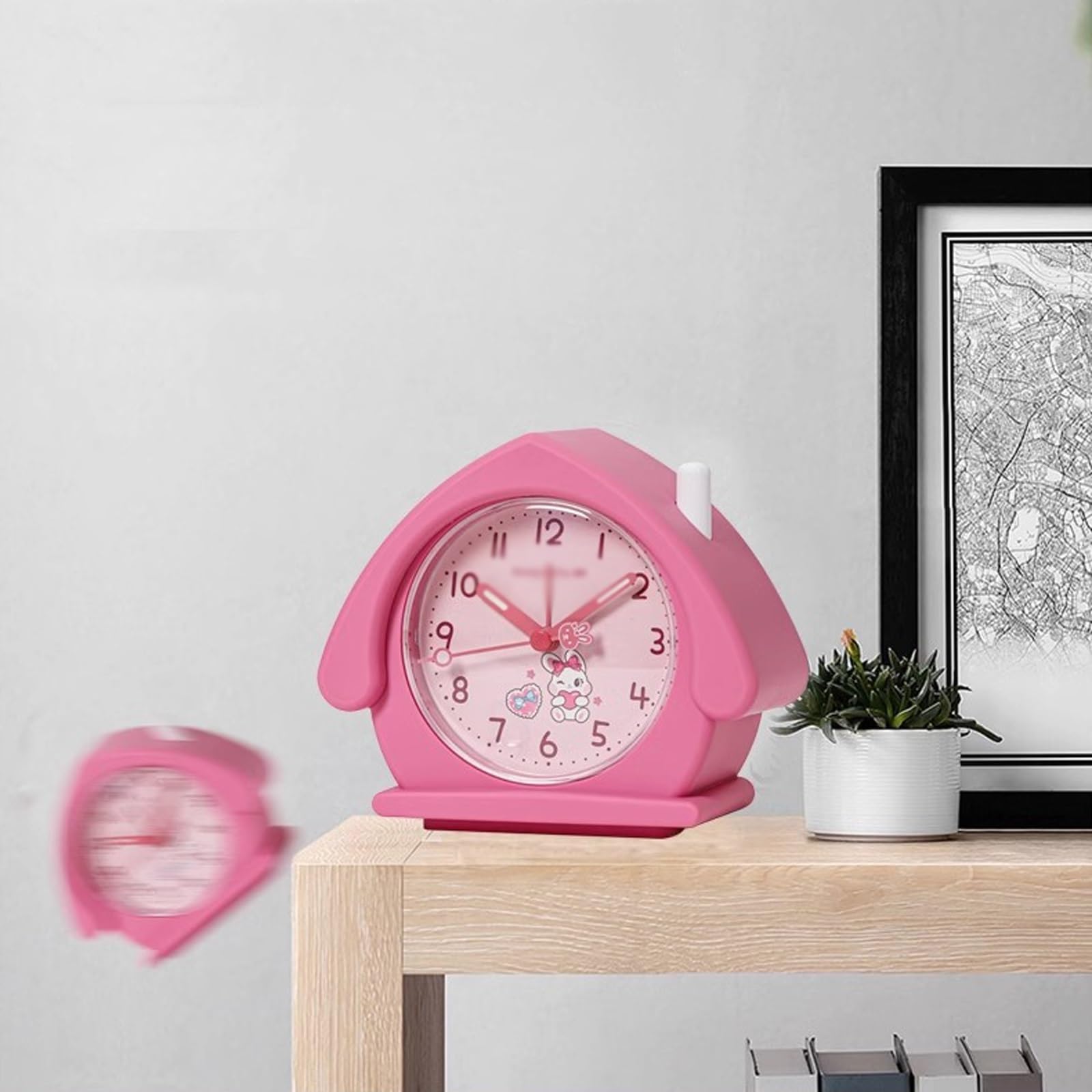 Alarm Clocks Cute Loud Alarm Clock, Kids Alarm Clocks for Bedroom with Silent Non-Ticking and Night Light, Alarm Clock for Kids Teens Girls Bedside Clock (Color : 1)