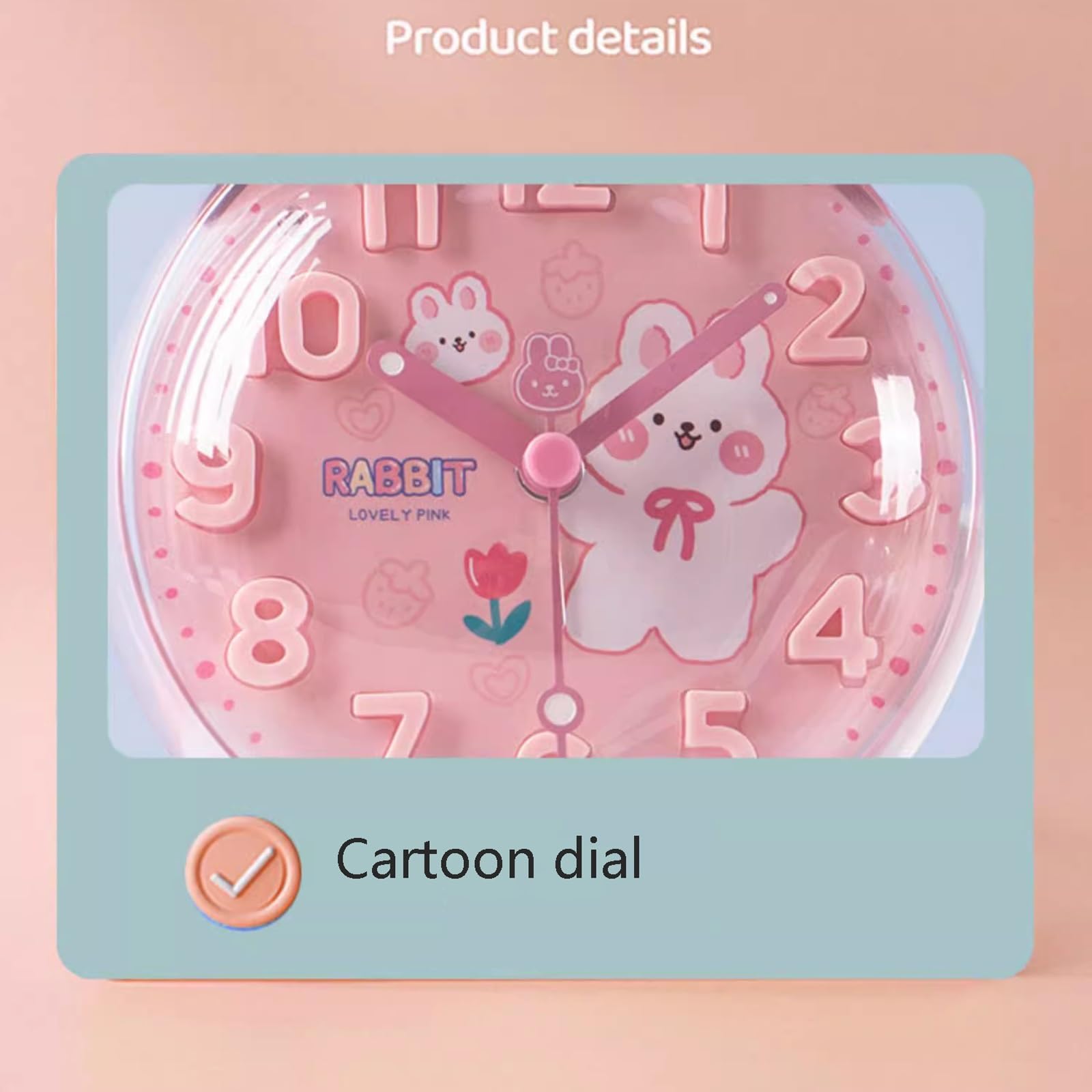 GRFIT Alarm Clocks Loud Alarm Clock for Bedrooms, Analog Alarm Clock, Small Alarm Clock, Cute Design for Kids, Battary Operation, 4 inch Digital Alarm (Color : B)