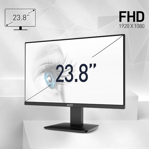 MSI PRO MP2412, 24", 1920 x 1080 (FHD), FreeSync, 100Hz, TUV Certified Eyesight Protection, 1ms, VGA, HDMI, Black