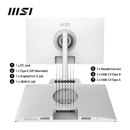 MSI Modern MD272XPW, 27" Monitor, IPS, 1920 x 1080 (FHD), FreeSync, 100Hz, TUV Certified Eyesight Protection, 1ms, VGA, HDMI, Black