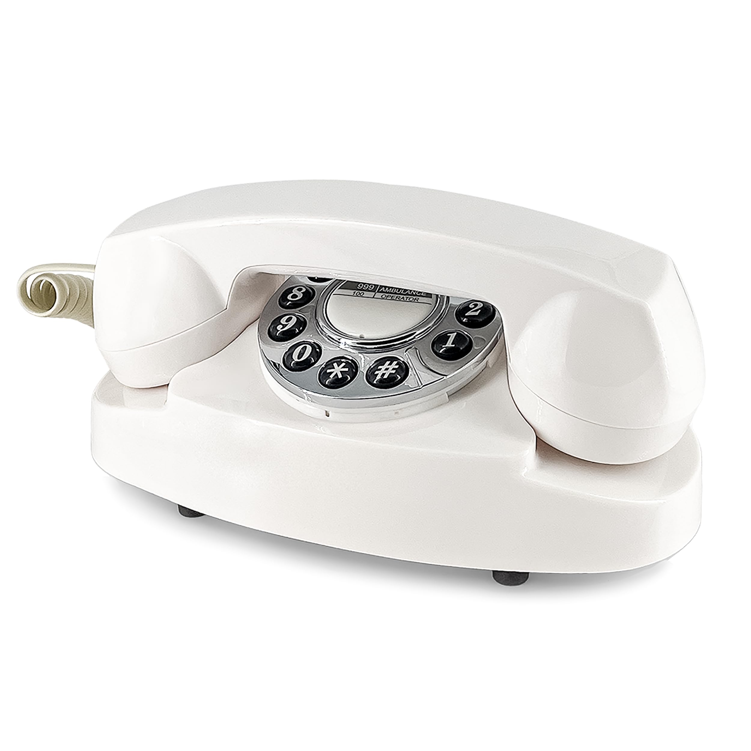 FeteFone The Princess Vintage Audio Guest Book Phone, Unique Voicemail Message Recorder, Guestbook Alternative for Wedding, Bridal Shower, Birthday Party, Baby Shower, Anniversary, Engagement, White