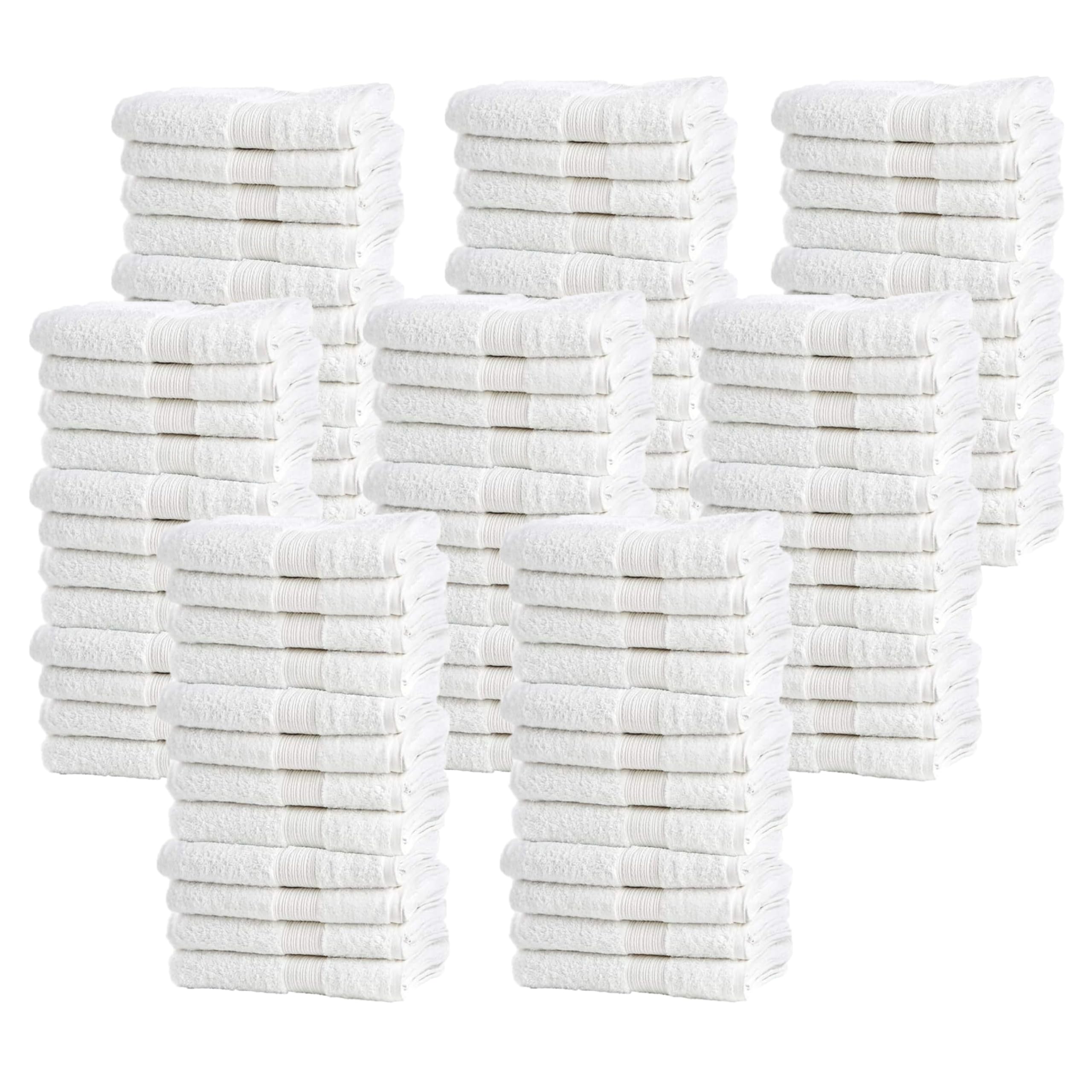 Bulk Spa White Washcloths β 96 Pack β Size 12β x 12β β Thick Loop Pile Washcloth β Absorbent and Soft 100% Ring-Spun Cotton Wash Cloth β Lint Free Face Towel β Wash Cloths Perfect for Bathroom