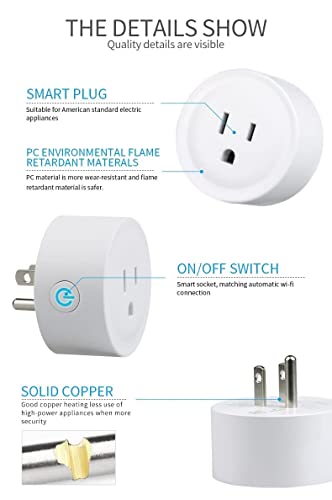 Alexa Smart Plug,2.4G Wi-Fi Outlet Socket Work with Alexa and Google Home,Mini Smart Plug Voice Remote Control Timer Device Sharing (2 Pack)