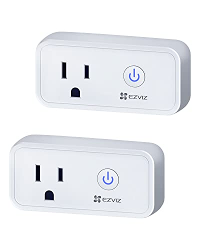 EZVIZ Smart Plug, Smart Home WiFi Outlet Compatible with Alexa, Echo, Google Home, Remote Control | T30-B(White, 2 Packs)