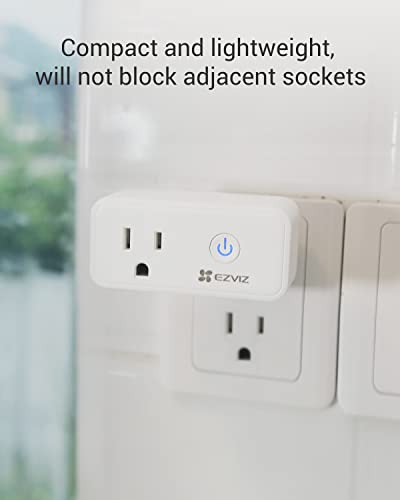 EZVIZ Smart Plug, Smart Home WiFi Outlet Compatible with Alexa, Echo, Google Home, Remote Control | T30-B(White, 2 Packs)