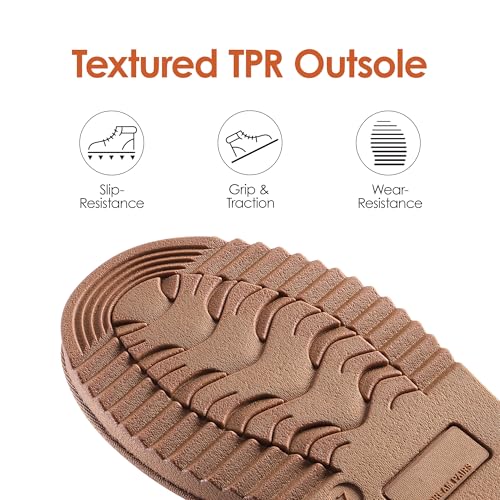 DREAM PAIRS Women's Black Brown Tan Grey Winter Snow Boots Classic Faux Fur Lined Slip On Ankle Boots,Size 10,Camel,DSB214-1